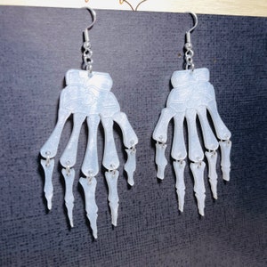 Large Wiggling Skeleton Hands Acrylic Earrings, Halloween Statement ...