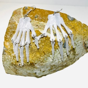Large Wiggling Skeleton Hands Acrylic Earrings, Halloween Statement ...