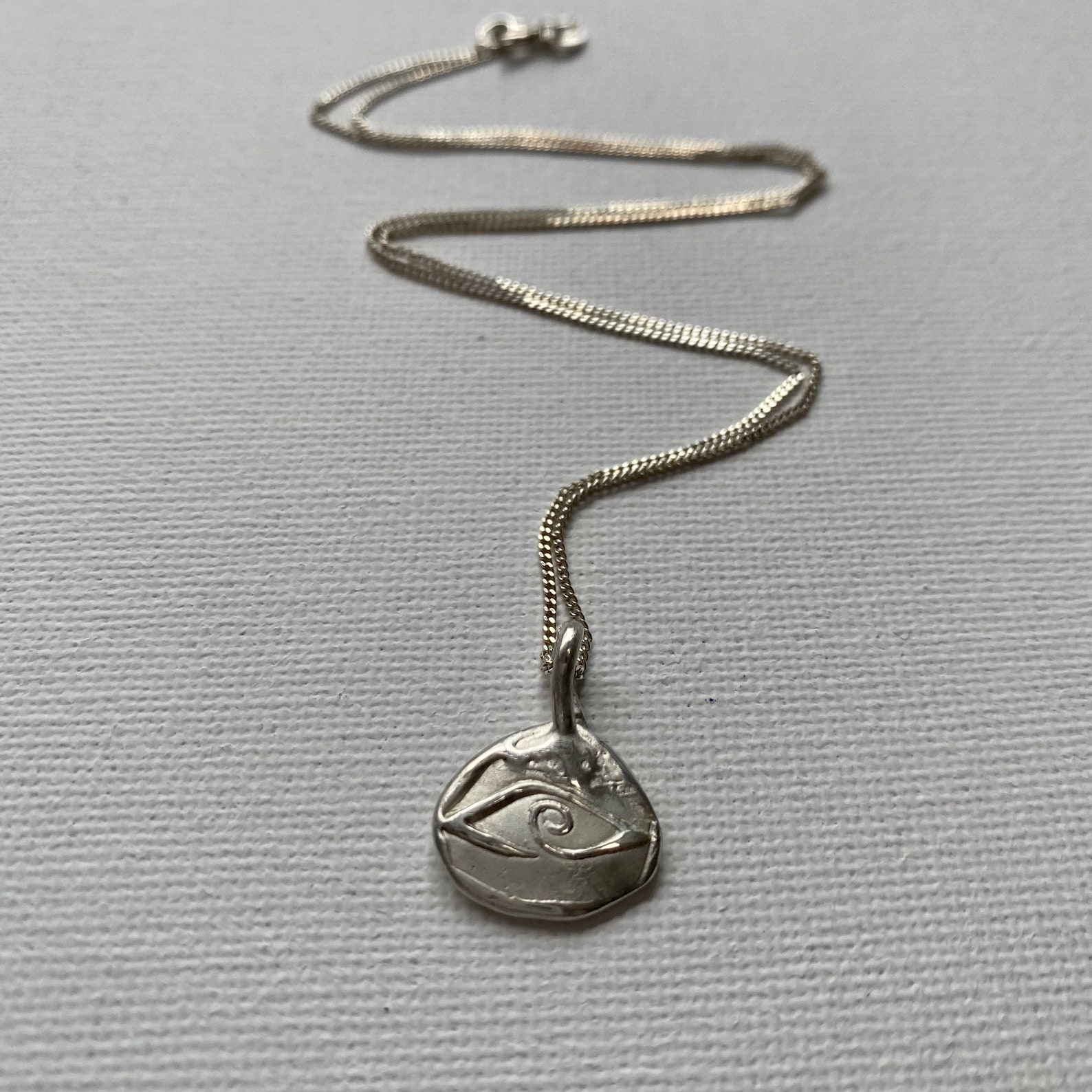 Evil Eye Amulet Handcrafted Necklace | Sterling Silver | 9ct Yellow ...