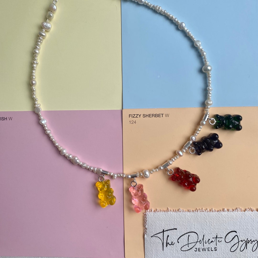 Rainbow Gummy Bear Necklace Freshwater Pearls - Etsy