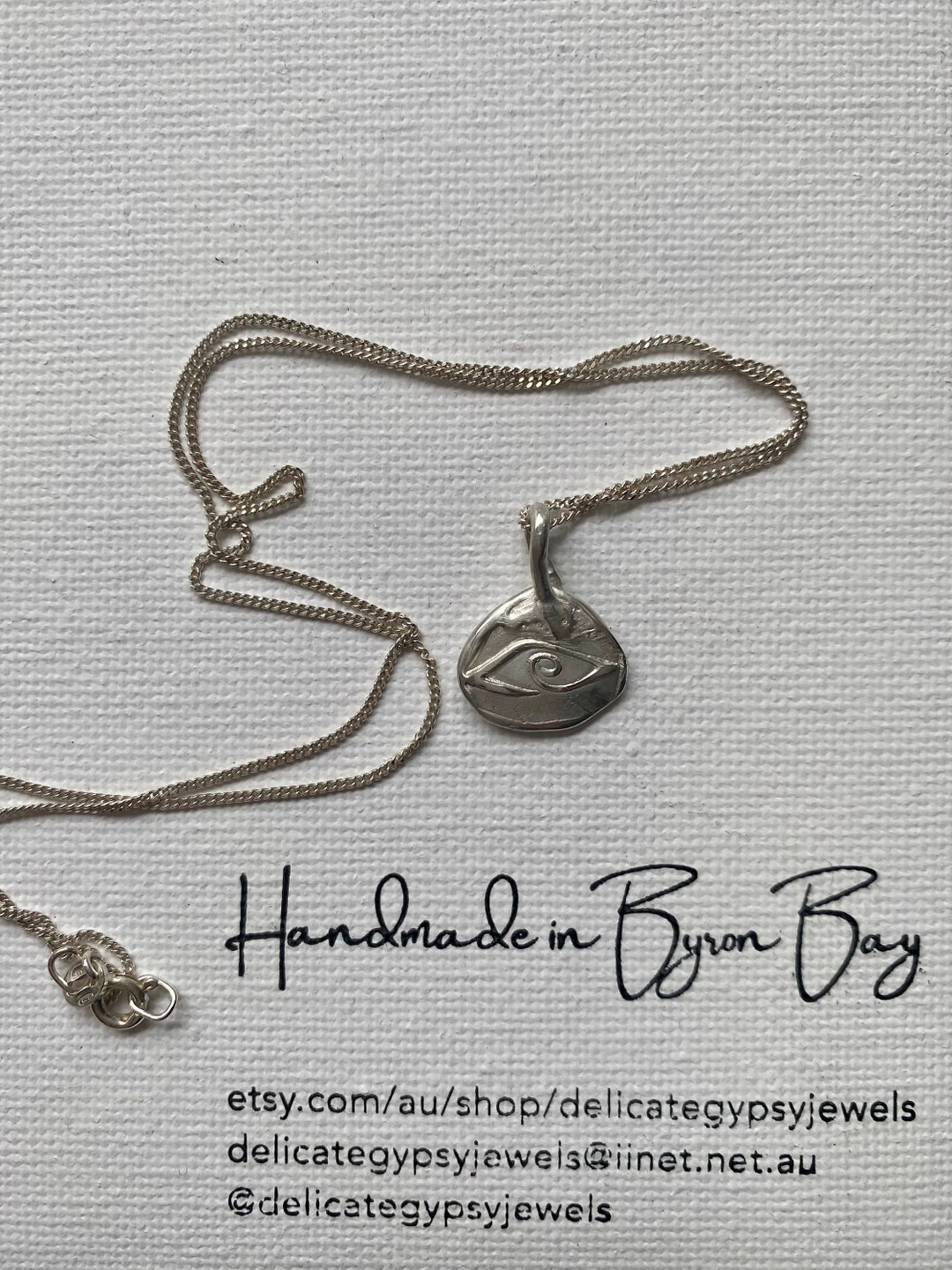 Evil Eye Amulet Handcrafted Necklace | Sterling Silver | 9ct Yellow ...