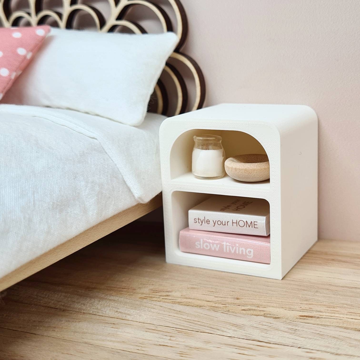 Dollhouse Nightstand Arch Bedside Table 1 12 Scale Dollhouse Bedroom Furniture Modern Miniatures Gift for Kids Girls Gift Etsy UK