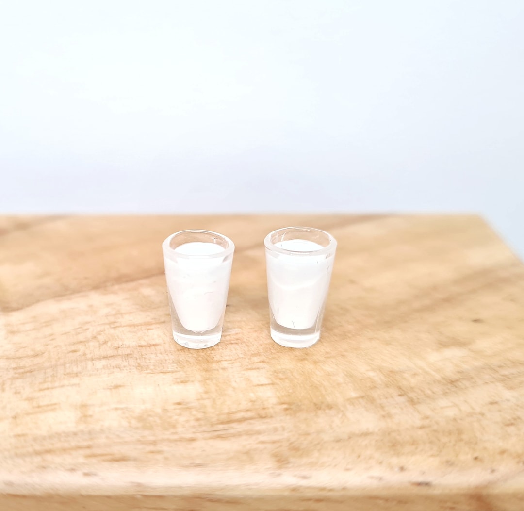 Dollhouse Miniature Glasses of Milk Set of 2 1:12 Scale - Etsy