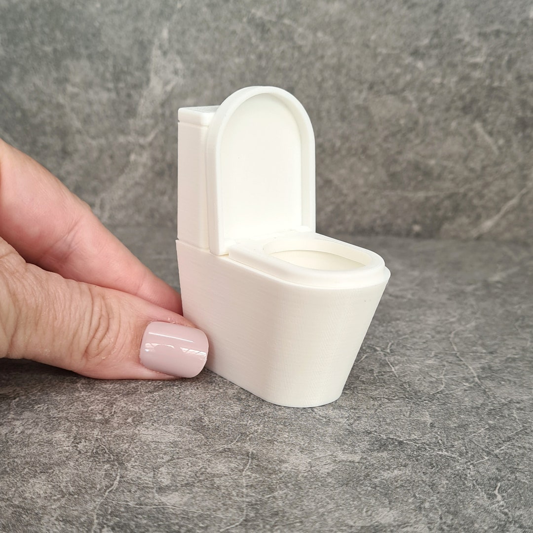 Dollhouse Miniature Toilet, 1:12 Scale, Dollhouse Bathroom Furniture ...