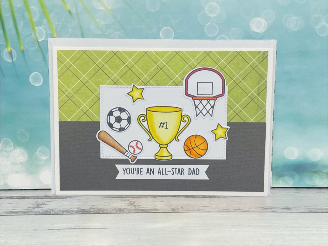 Handmade Fathers Day Card, Sporty Fathers Day Card All Star Dad Dad ...