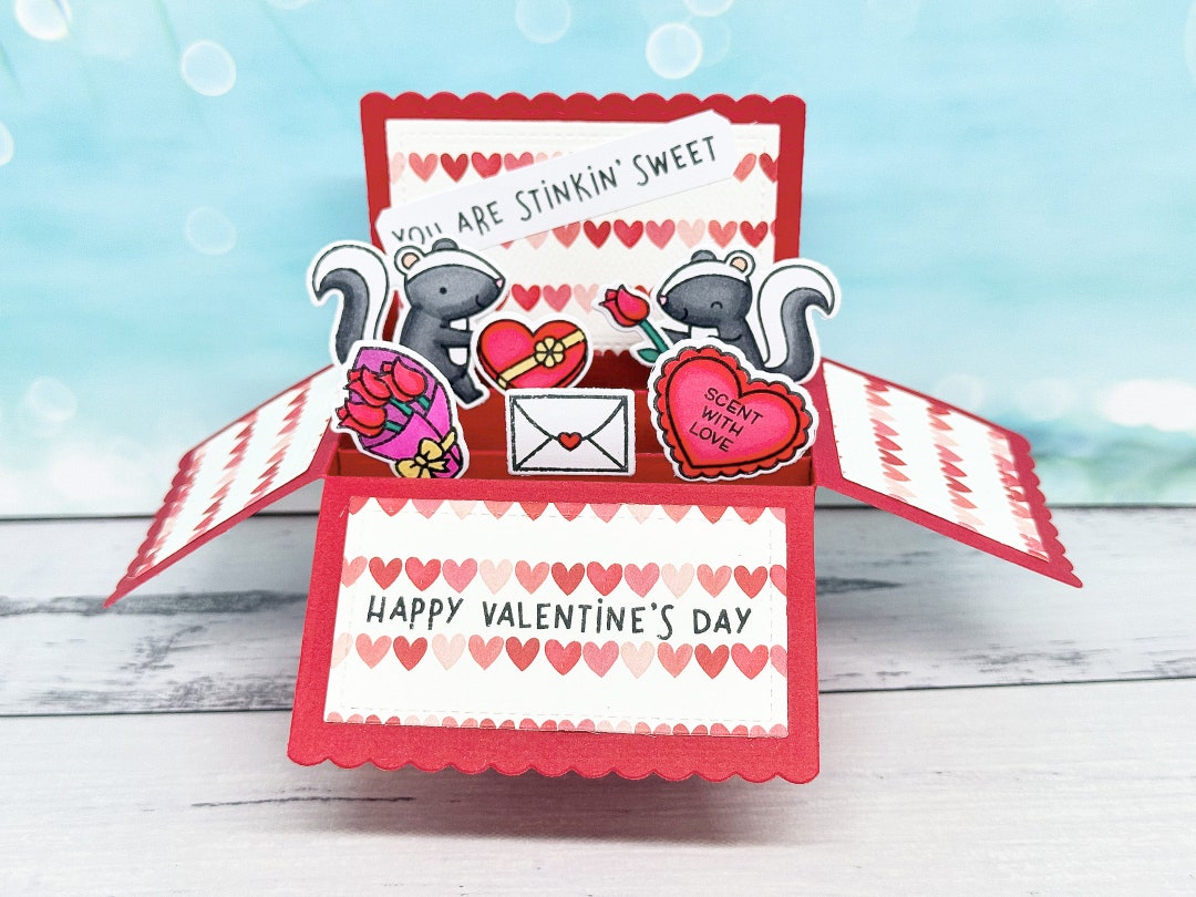 Valentines Day Pop-up Card With Cute Skunks Pun Humour Card Sweet ...