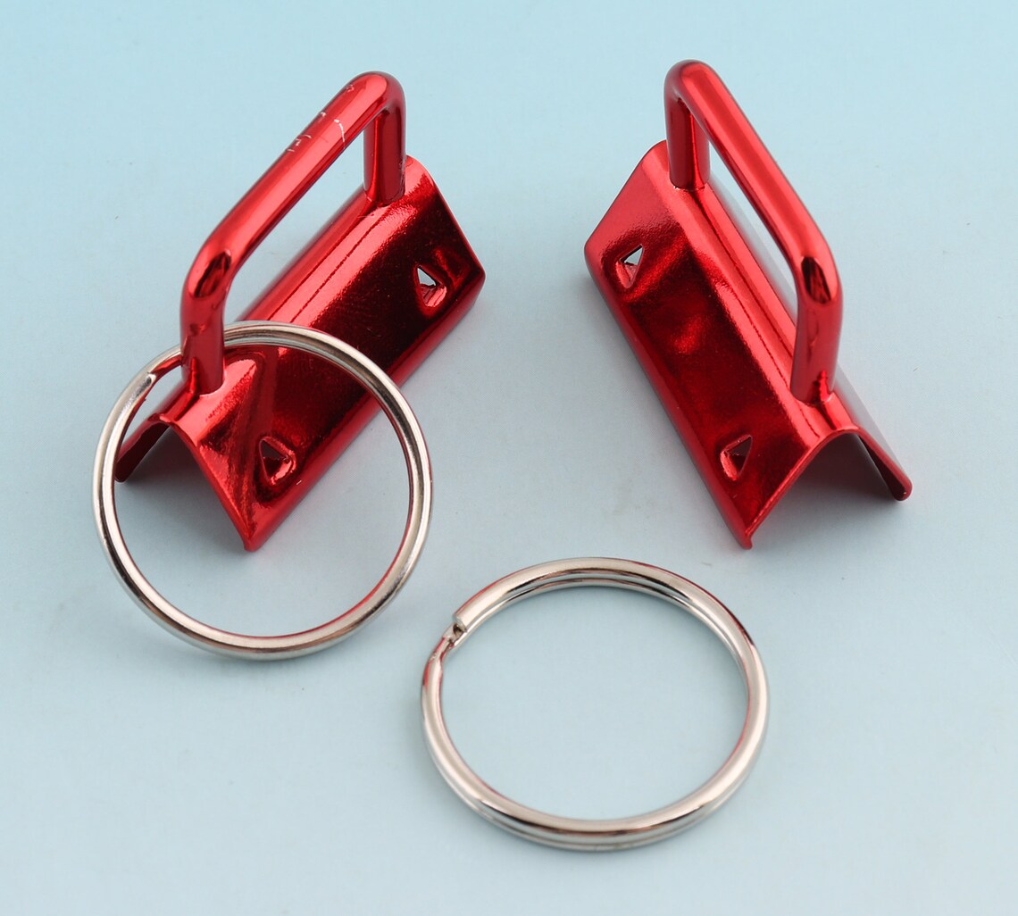 Red Key Fobs Hardware 8pcs 32mm Key Fobs with Split Rings Key | Etsy
