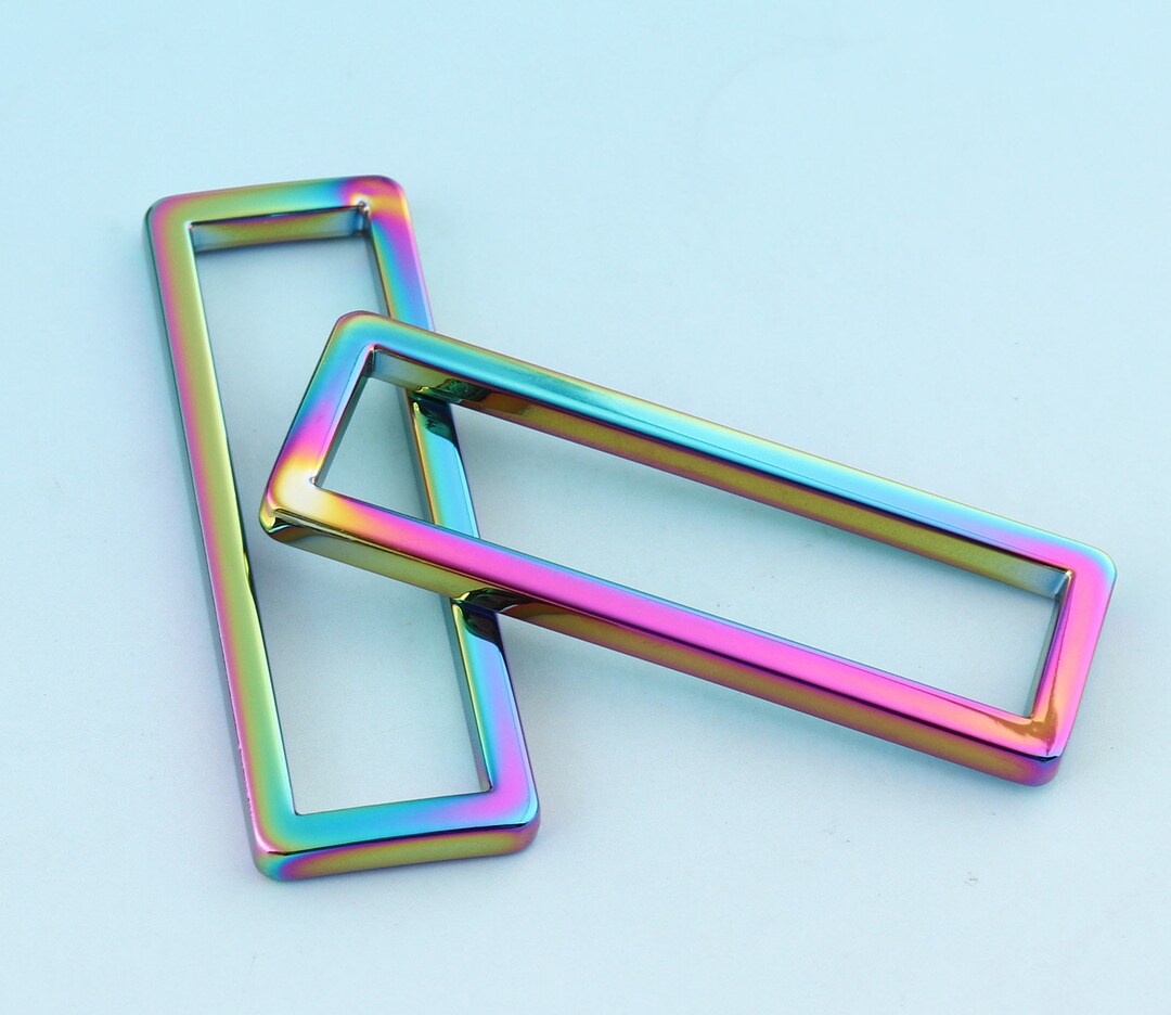 Rainbow Rectangular Rings 6pcs 2"(50mm) Metal/zinc Alloy Rectangle ...
