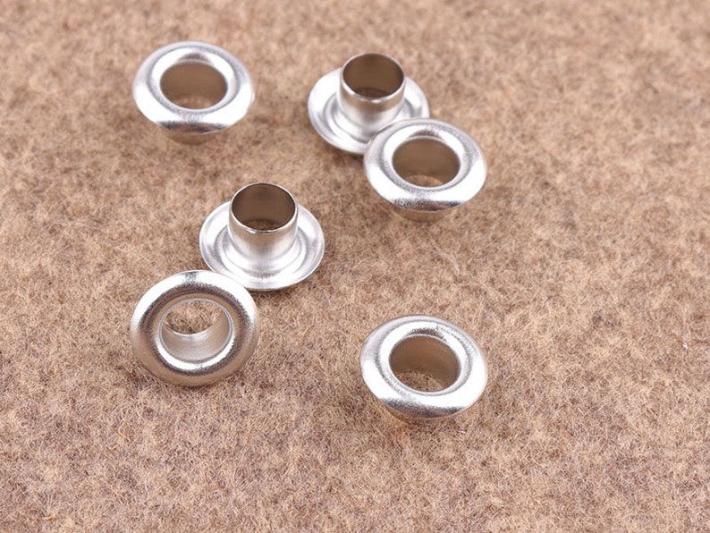Mini Silver Eyelet Grommets 100pcs 7mm/9mm Round Grommet | Etsy