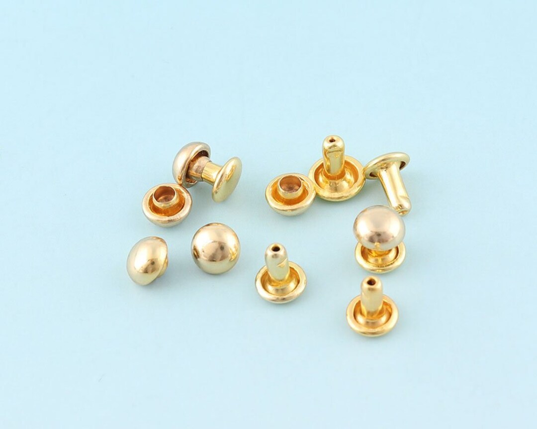 Gold Mushroom Rivets Double Caped Rivets 100sets 8mm Mini Rivets Metal ...