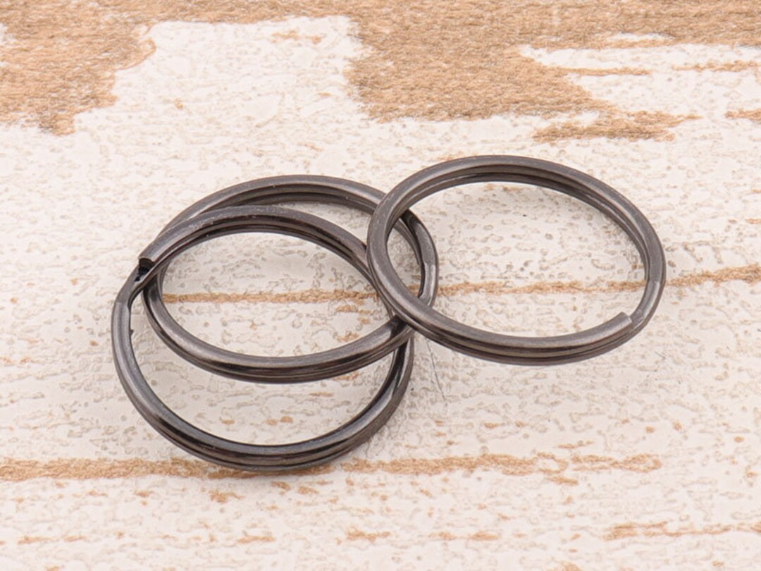 20pcs 25mm Gunmetal Key Ring Jump Ring O Ring Large Key Fob Ring Metal ...