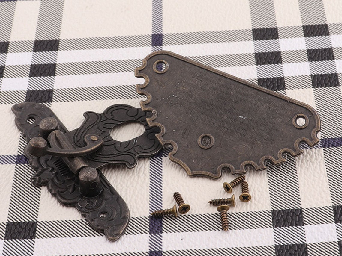 Antique embossed box latch 7058mm Vintage hasp box hardware | Etsy