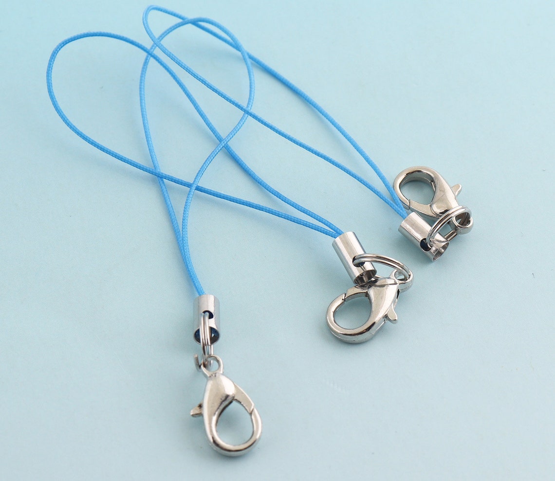 Light Blue Cell Phone Strap 100pcs 78mm Long Cell Phone Accessory Cell ...