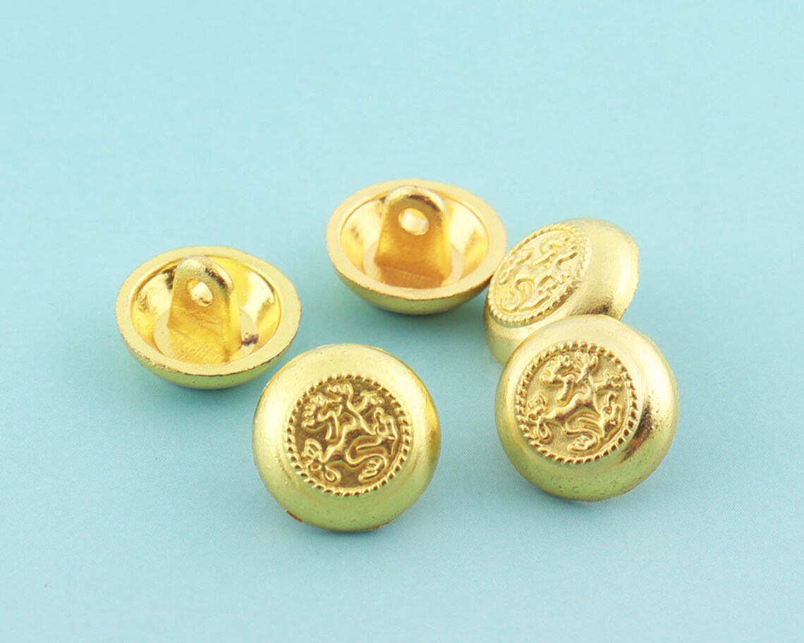 Golden Buttons Metal Buttons 8pcs 12mm Shank Buttons Flower Clothing ...