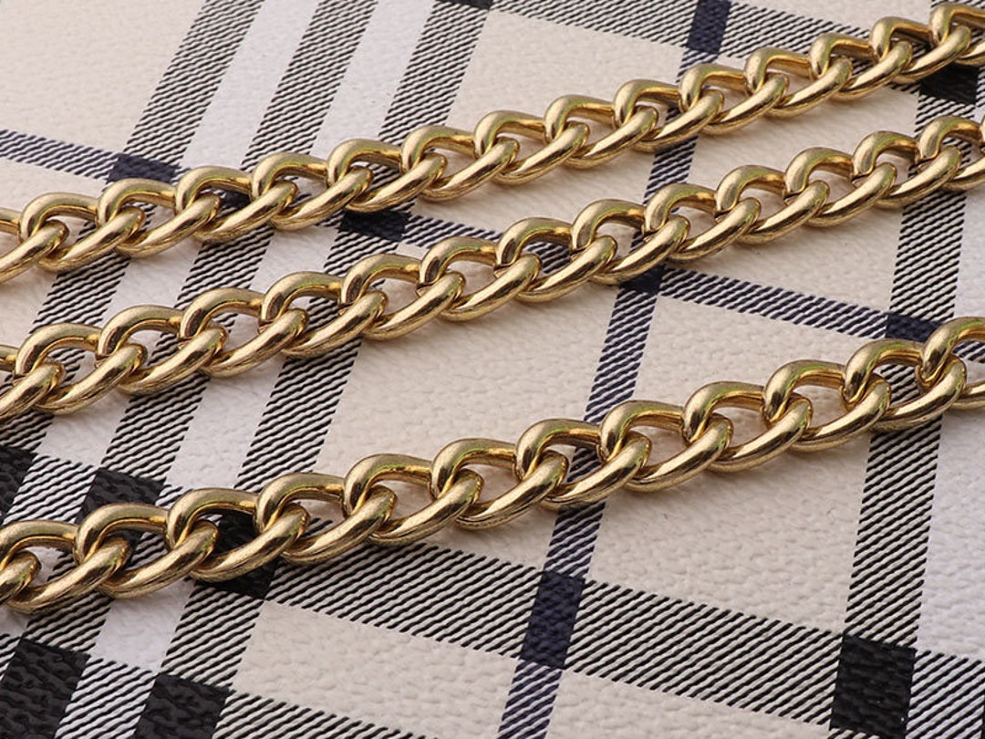8mm Wide Light Gold Bag Chain Metal Purse Chain Shoulder Handbag Strap ...