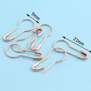 Rose Gold Safety Pins 100pcs 21*9mm Mini Bulb Safety Pins Gold Plated ...