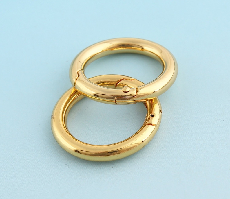 Golden Spring Hook 25pcs 20mm Push Gate Snap Hook O Ring Large Key ...