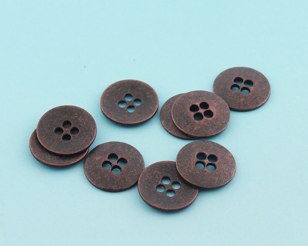 Red Copper Buttons -10sets 12mm - Metal Shank Buttons Clothing Button ...