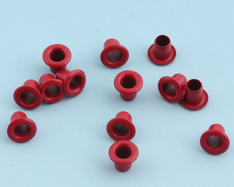 200sets Red Eyelet 1/4"(5mm) Mini Round Grommet Eyelets for Sewing Bead ...
