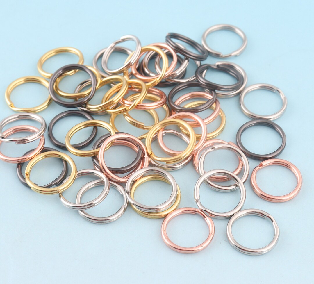 Mini Split Rings 12mm Rose Gold Keyrings O Rings Jump Rings Metal Key ...