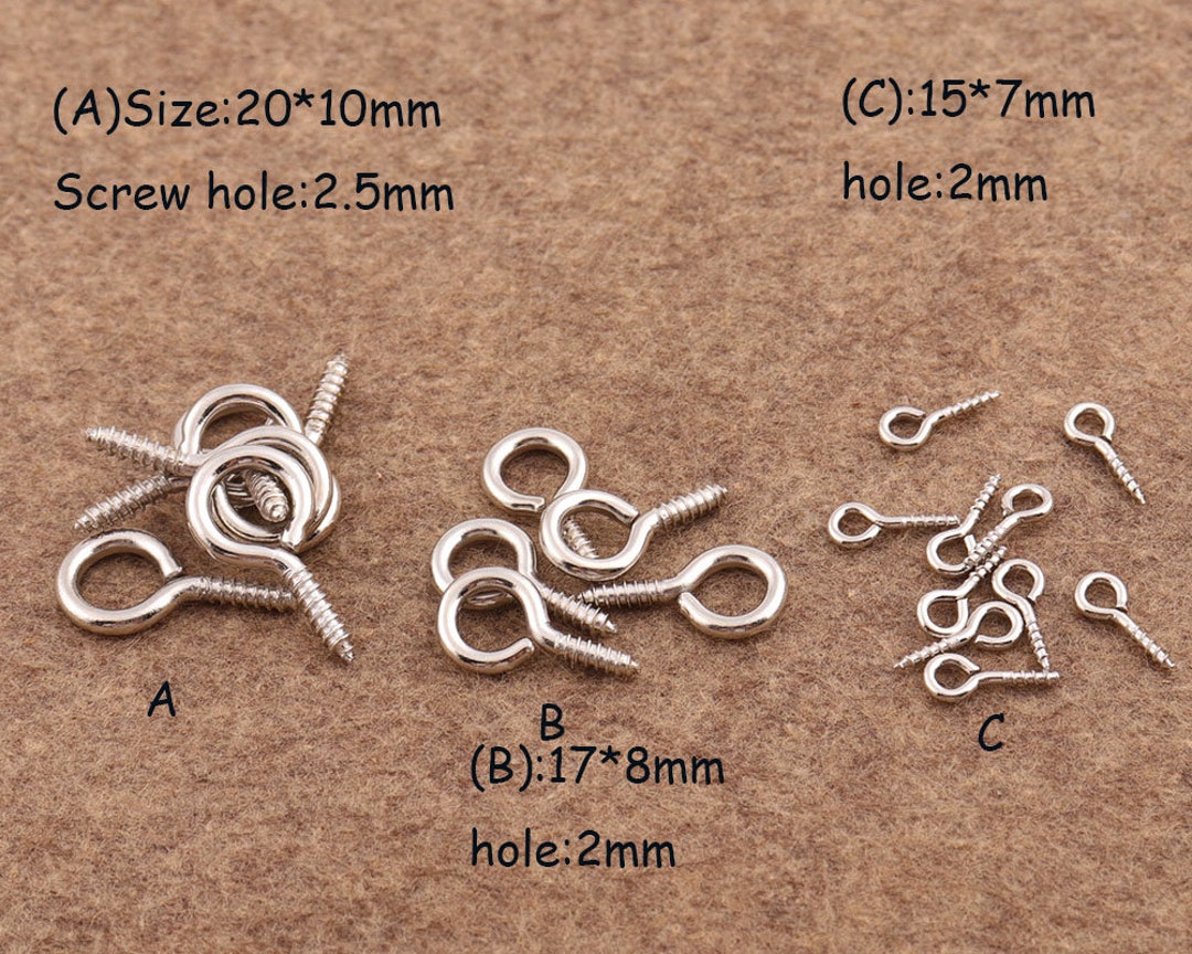 Screw Eye Bails 60pcs Screw Eye Hook for Pendants Metal Screw Eye Pins ...
