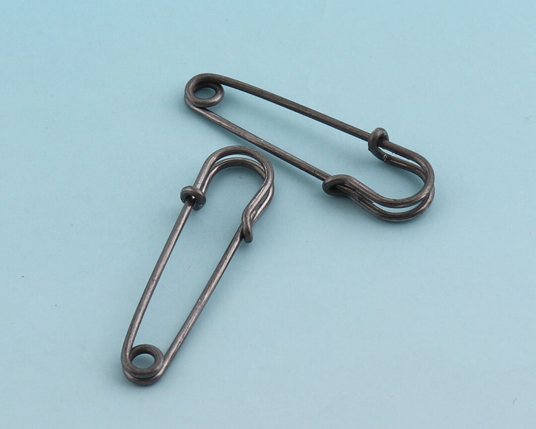 50pcs 38*8mm Gunmetal Safety Pins Charming Safety Pins Metal Pins ...