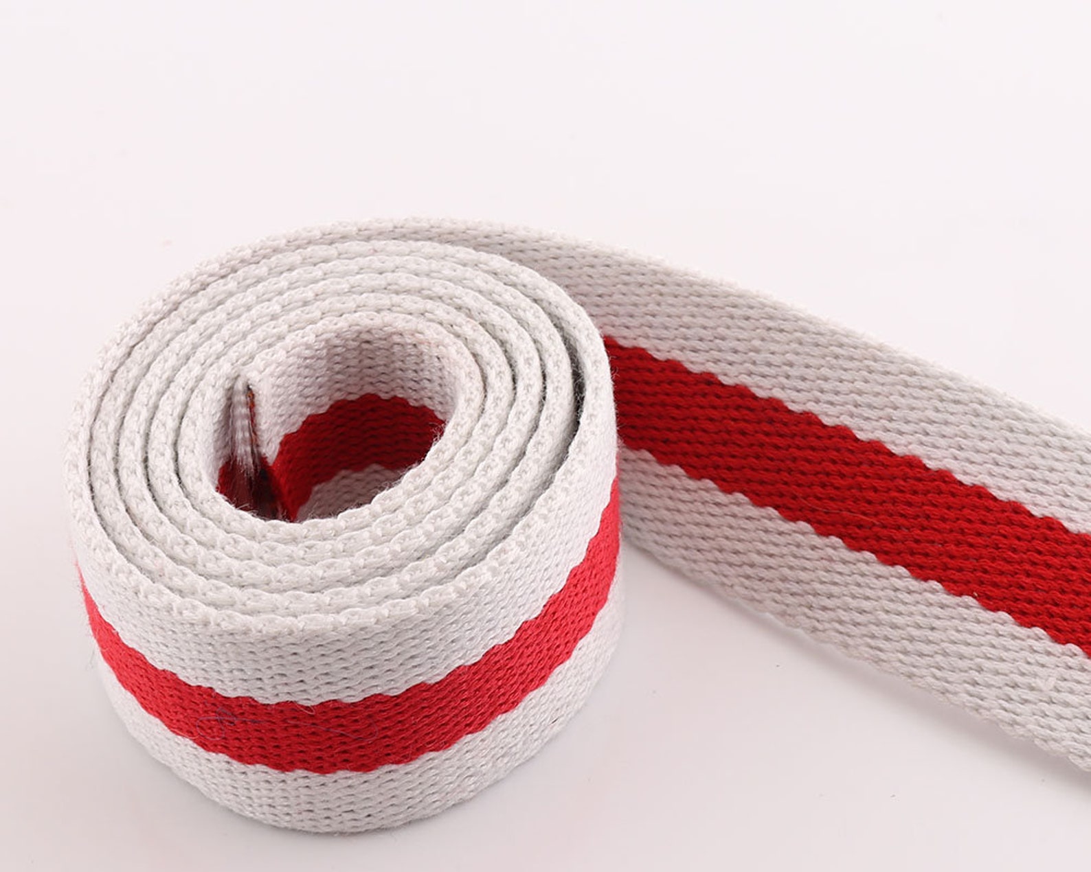 Red Stripe correas 3 yardas x 38mm tela correas algodón | Etsy