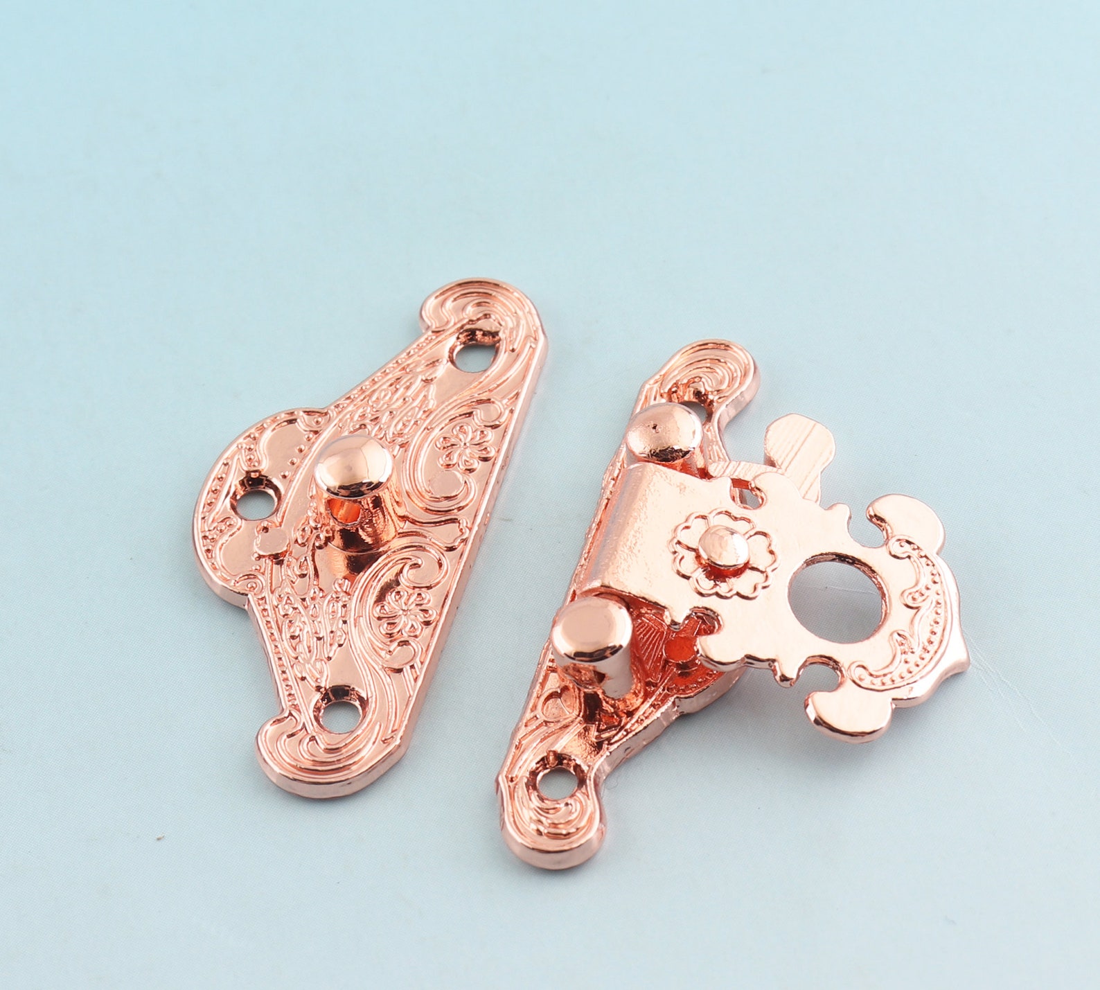 Mini Vintage Box Latch 3530mm Rose Gold Embossed Hasp Box - Etsy UK