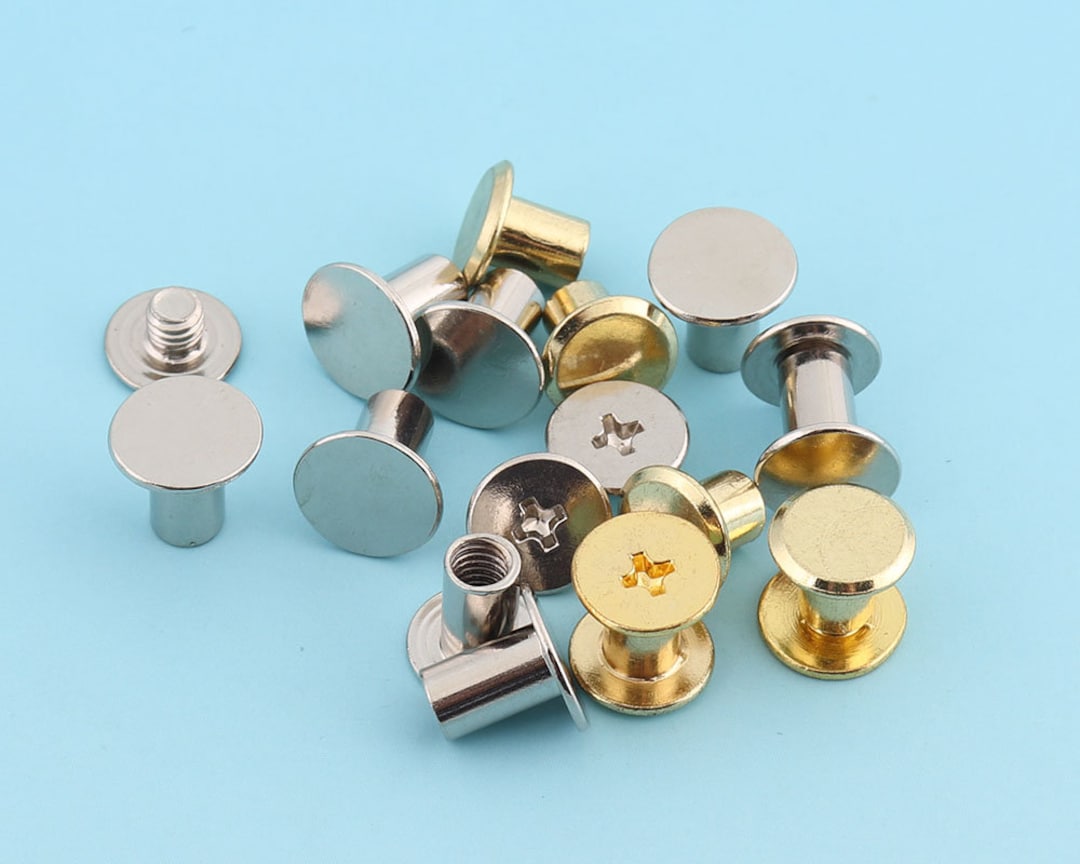 Silver/golden Screw Rivets 50sets 9*10mm Metal Button Screwback Studs ...