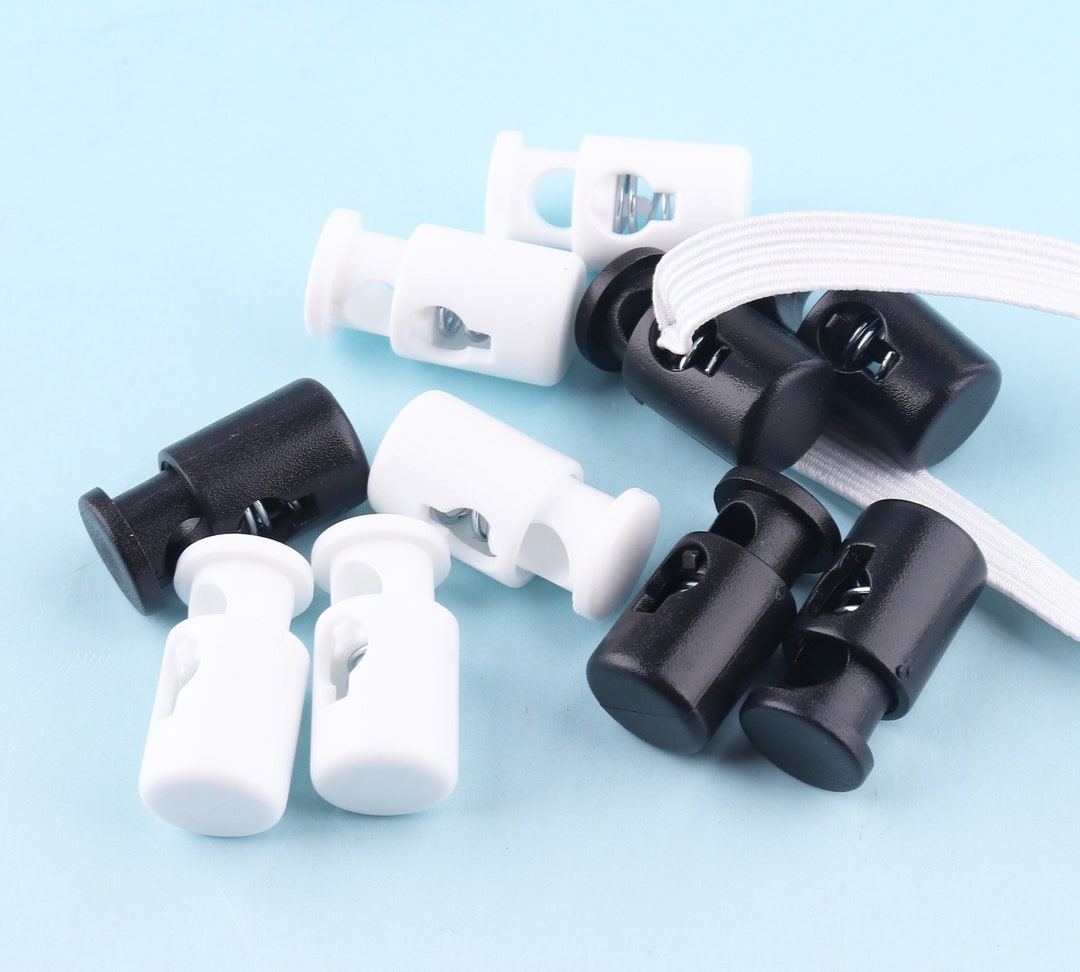 Cord Stops for Elastic Cord 30pcs 5mm White/black Plastic Cord Lock ...