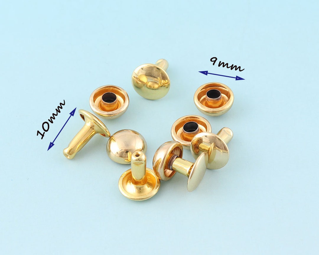 Gold Mushroom Rivets Double Caped Rivets 100sets 9mm Rivets Metal ...
