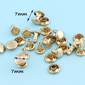 Gold Rivets Metal Button 100sets 7*7mmdouble Capped Rivets Double Head ...