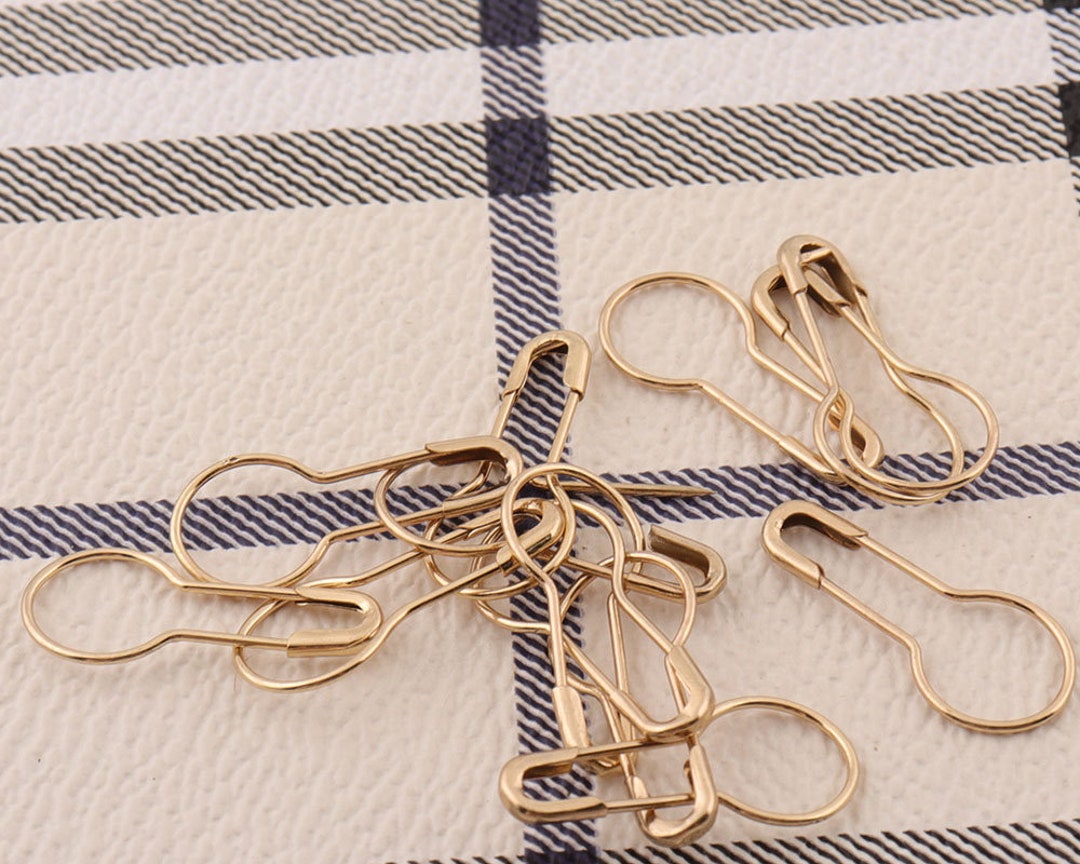 Light Gold Safety Pins 200pcs 21*9mm Mini Bulb Safety Pins Copper Pins ...