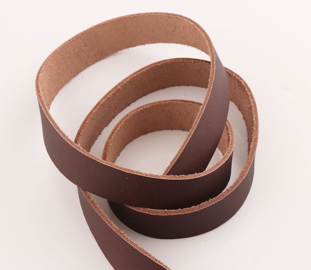 Leather Strap 3/4"(18mm) Dark Brown Leather Strip Genuine Leather ...