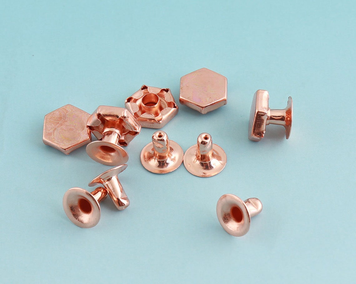 Rectangle Cap Rivets 50pcs 108mm Rose Gold Rivets Metal - Etsy