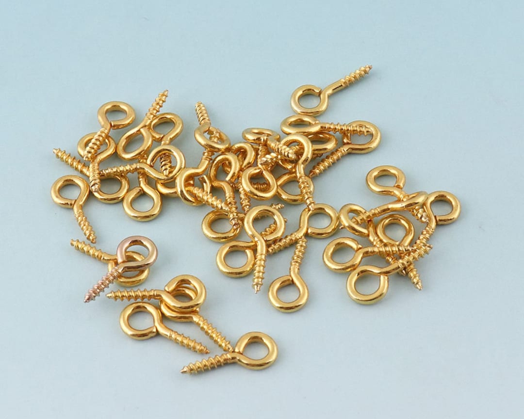 Eye Pins 200pcs 11*5mm Gold Screw Eye Hook for Pendants Metal Screw Eye ...