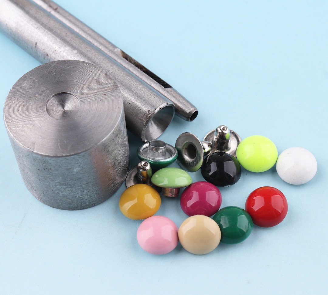 Rainbow Rivets 5mm Double Caped Rivets With Tools Mix Color Button ...