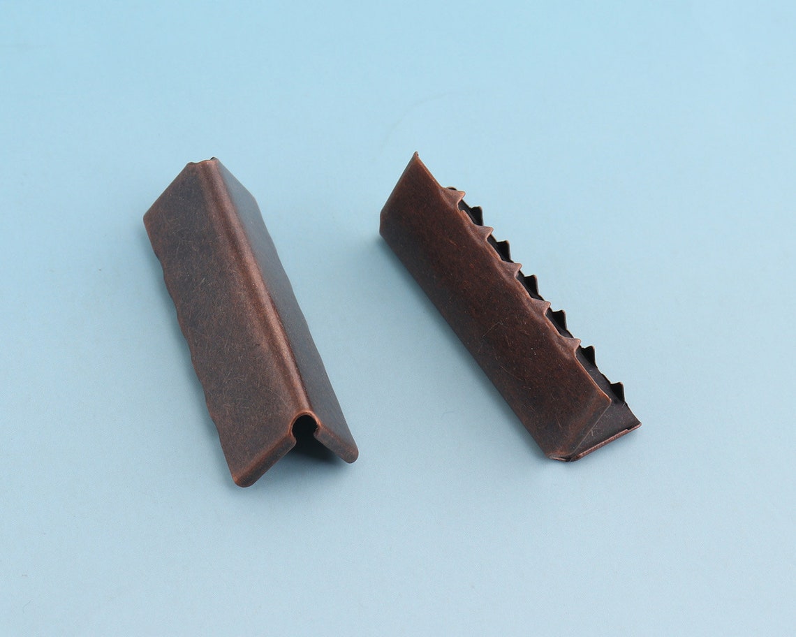 50pcs 39mm Red Copper Ribbon End Clamps Ribbon End Fastener - Etsy