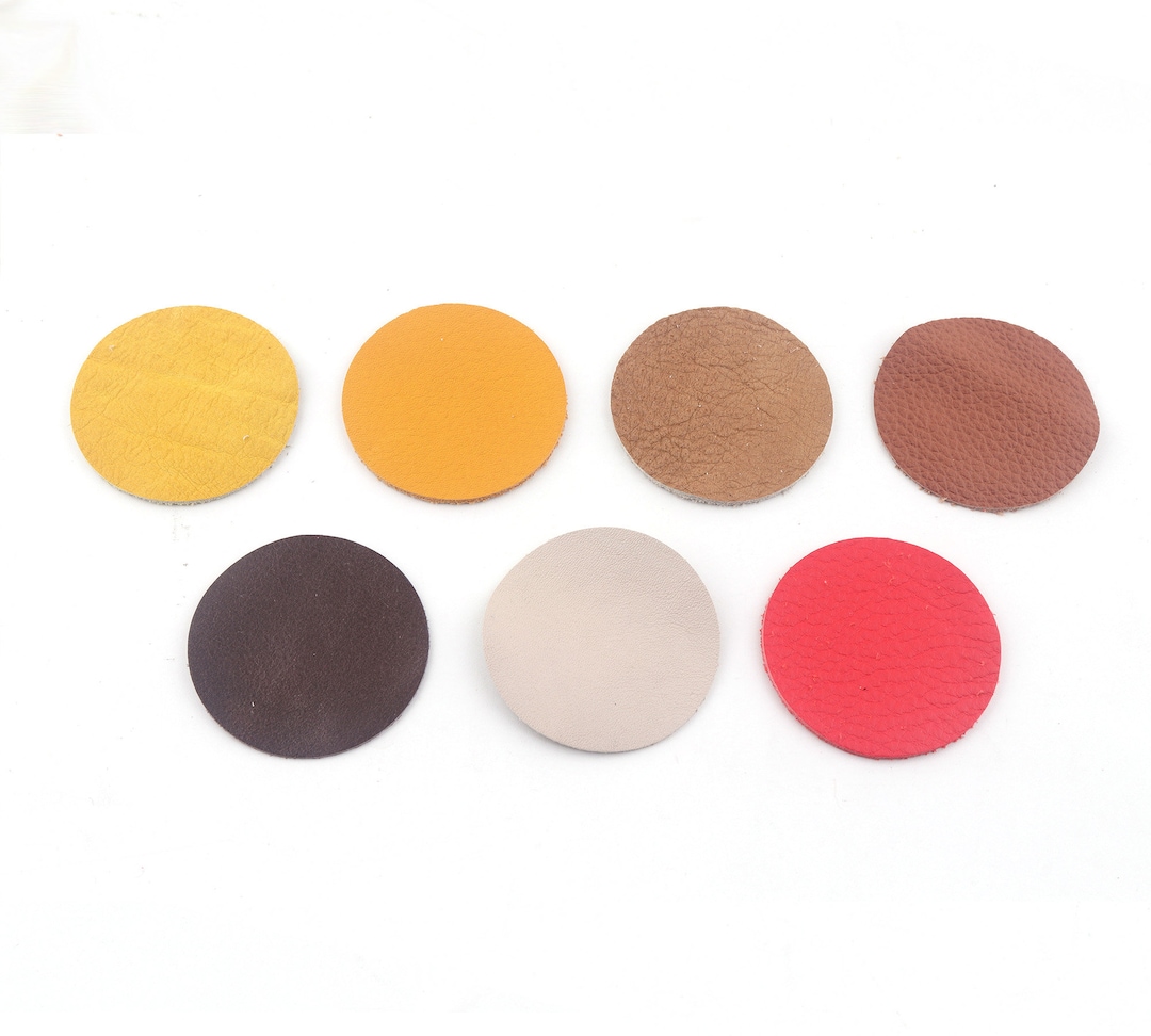 Leather Applique Circles Genuine Leather Discs Leather Sheets Crafts ...