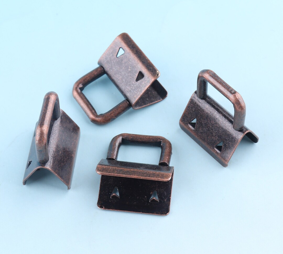 15 Pcs 3/4“(20 Mm) Key Fobs Hardware Red Copper Key Ring Ribbon Key ...