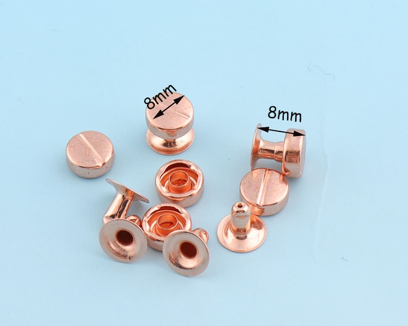 Double Caped Rivets 100pcs 7mm/8mm Rose Gold Rivets Flat - Etsy
