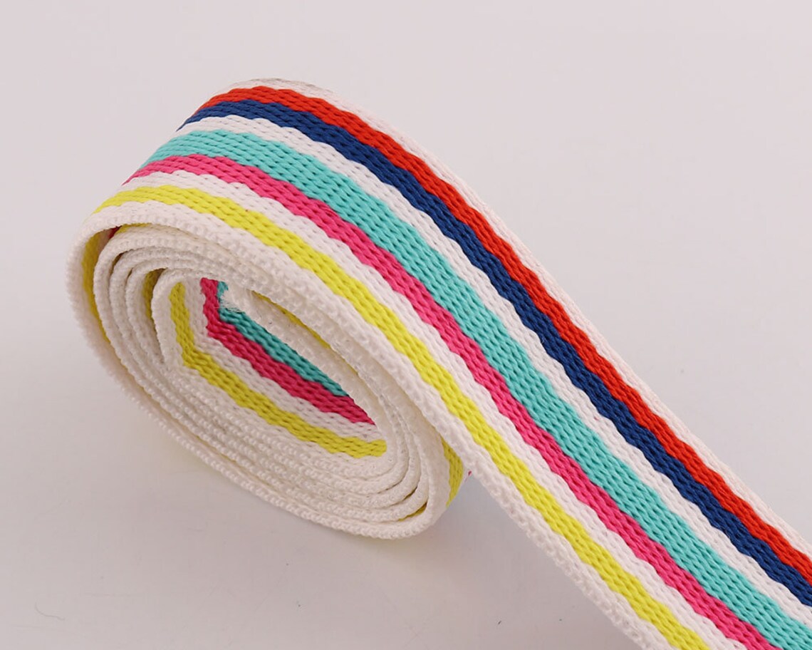 Rainbow Webbing 5 yards25mm Stripe Webbing Fabric belt Canvas | Etsy
