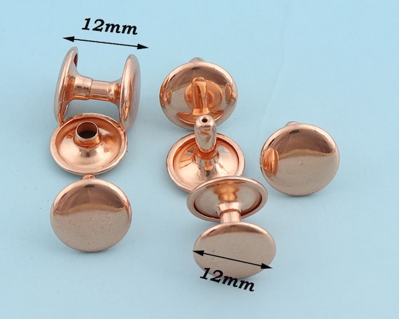 Rivets 50pcs 1212mm Rose Gold Rivets Metal Button Double - Etsy