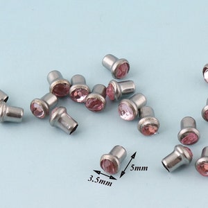 Mini Rapid Rivets 30sets 3.5mm Pink Rivets Metal Button Rivets With ...