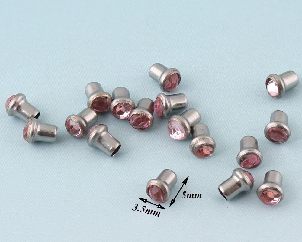 Mini Rapid Rivets 30sets 3.5mm Pink Rivets Metal Button Rivets With ...