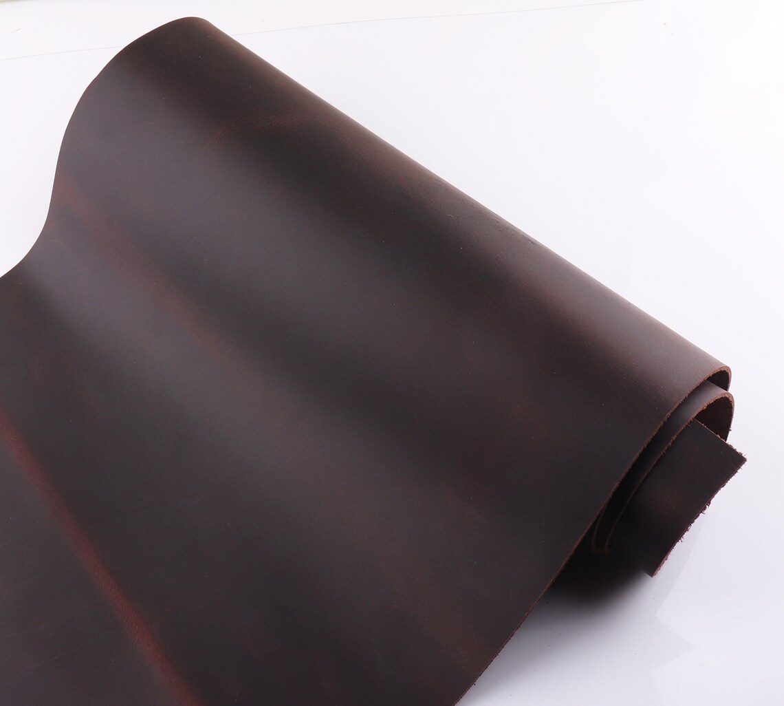 Dark Coffee Natural Leather Pieces Genuine Leather Sheets Cow Skin ...