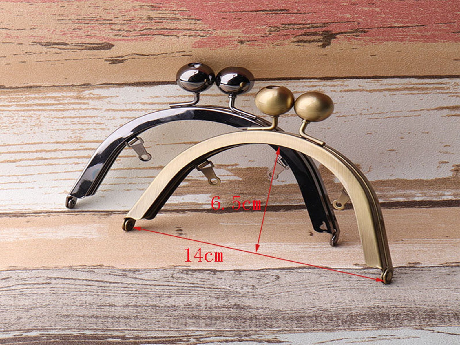 Purse Frame 14cm Unique Metal Bag Frame Double Kiss Lock Arch | Etsy