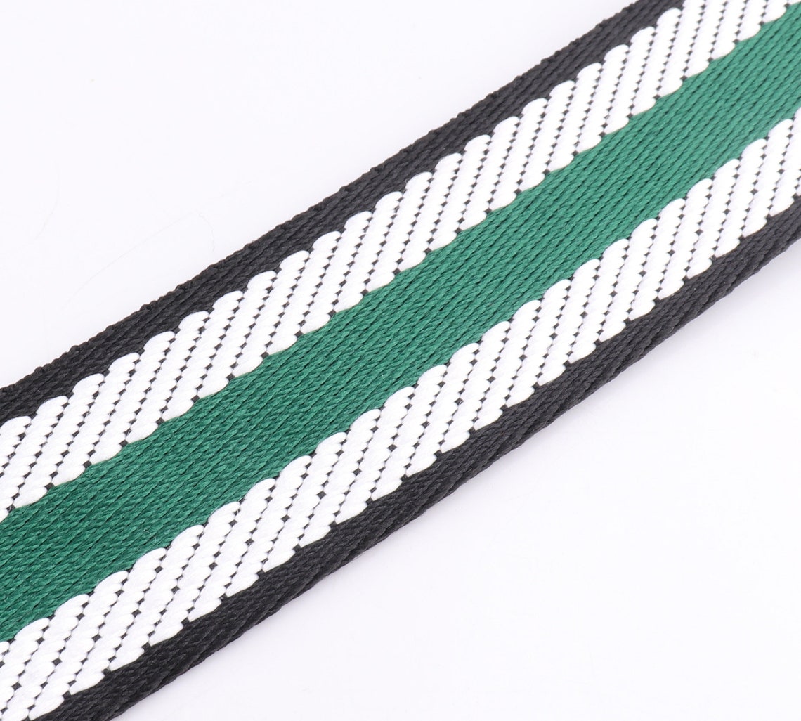 Striped Webbing 1-5 Yards 38 Mm Green Webbing Straps Leash - Etsy