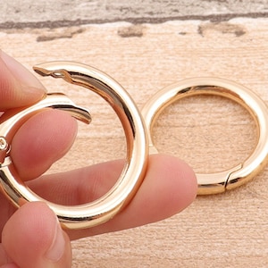 Spring Hook 1 "(25mm) Push Gate Snap Hook Light Golden O Ring Large Key ...