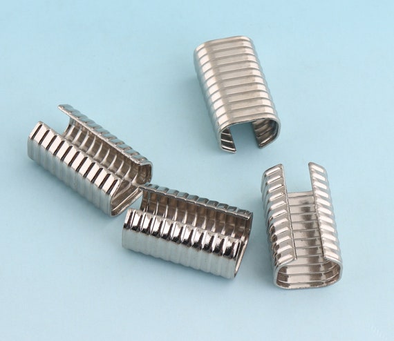 Silver Ribbon End Crimps 15pcs 20mm Ribbon End Fastener Clasp - Etsy